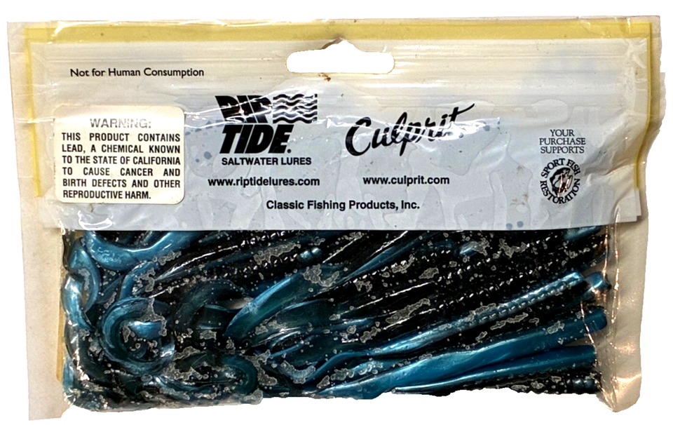 Culprit 6" Culprit Worm Blue Shad 25 Count Package C625-05 Made in the ...