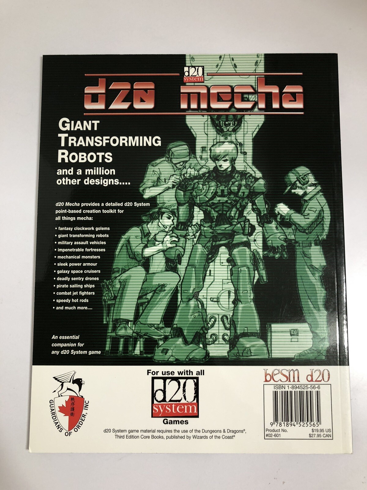 d20 Mecha: The d20 System Mecha Handbook Pulver, David L. Guardians of ...
