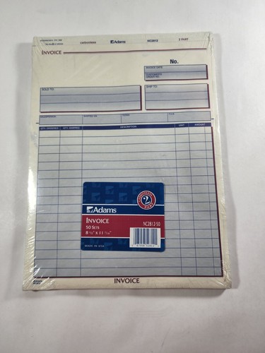 Adams Invoice Sets, 2Pt Carbonless, 8-1/2" x 11-7/16", 50 Sets /Pack ...