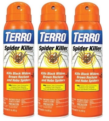 3 ~Terro Spider Killer 3 Aerosol Spray Kills On Contact Water-based ...