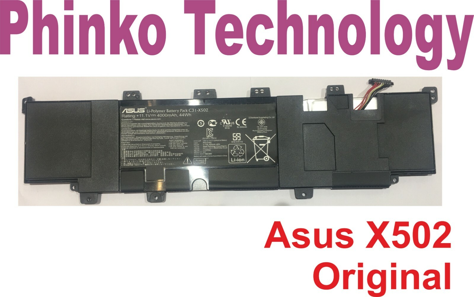Original Battery Asus S500C S500CA PU500C PU500CA X502 X502C C31-X502 ...