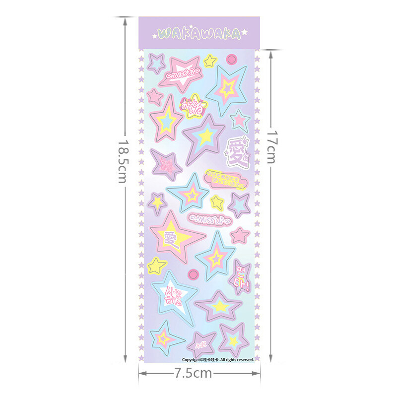 Colorful Star Pattern DIY Scrapbooking Stickers Kpop Idol Photo Card ...