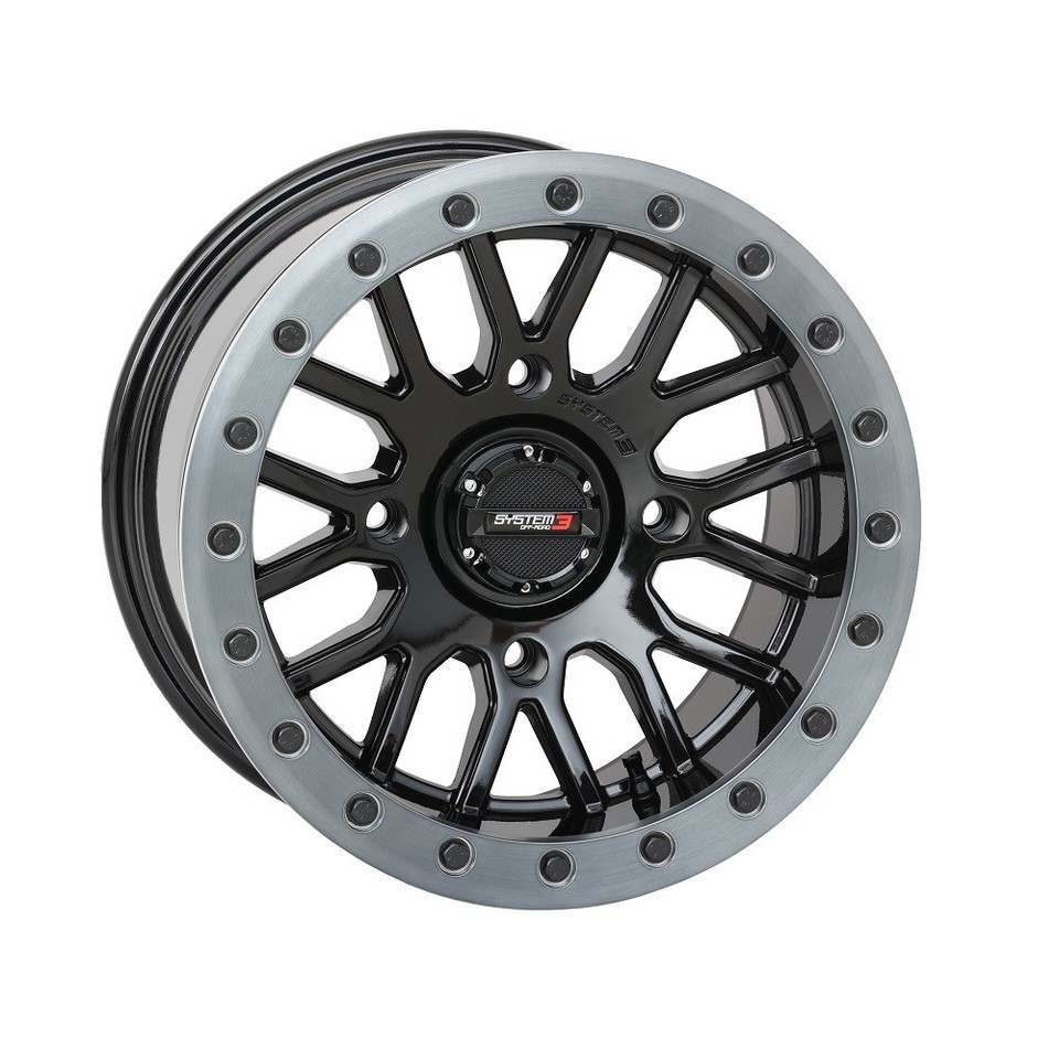 System 3 SB-9 Bdlk 15" Wheels Gloss Bk 33" Desert Race Tires Can-Am ...