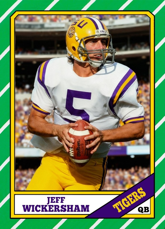 THROBACK custom Football Card SET 1985 College QBs LSU BYU Hoosiers ...
