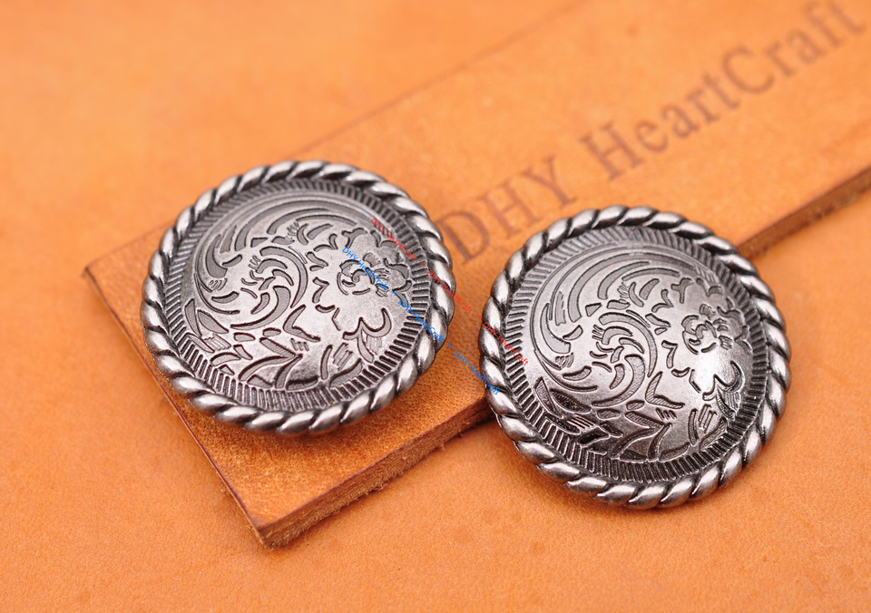 10X artistic Flower Engraved Leathercraft Hardware Conchos Screw Back 3 ...