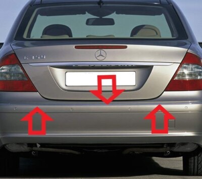 Mercedes E-Class W211 2006-2009 Chrome Rear Centre Bumper Trim Insert ...