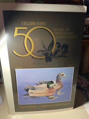 Vintage Ducks Unlimited Poster Federal Stamp 50th Anniversary William C ...