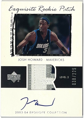 2003-04 Upper Deck Exquisite Collection Josh Howard Patch Auto RC #53 / ...