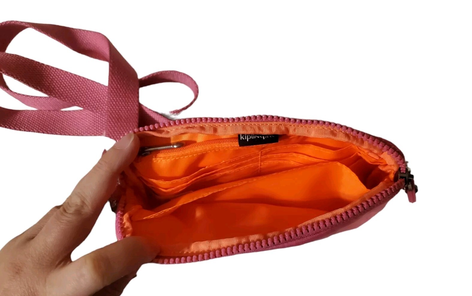 Kipling EMILIA Powerful Pink convertible pouch / wallet / crossbody bag ...