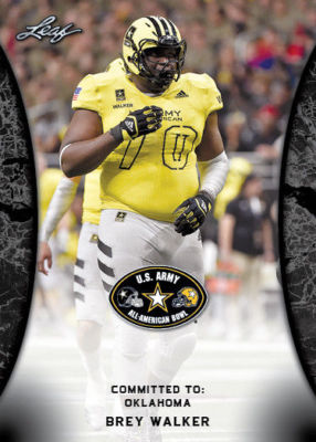 BREY WALKER 2018 LEAF 1ST EVER PRINTED HIGH SCHOOL ARMY ROOKIE CARD ...
