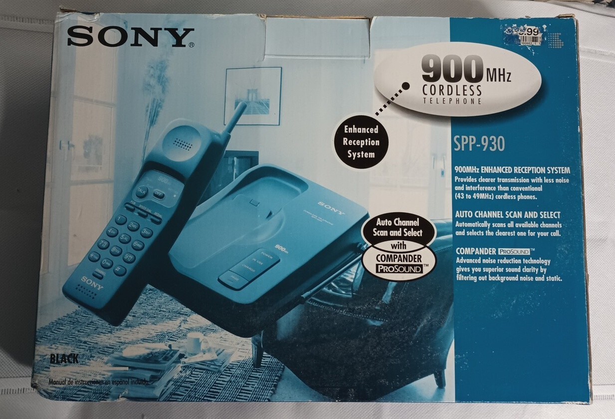 SONY SPP-900 Cordless Telephone Handset Digital 900mhz Black Phone New ...