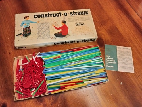 Construct -o- Straws Vintage 1964 Parker Brothers Building Construction ...