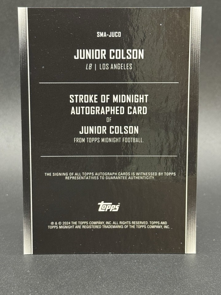 2024 Topps Midnight Stroke Of Midnight Junior Colson Auto #SMA-JUCO RC ...