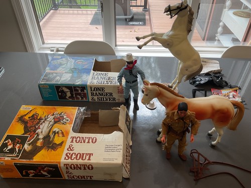 Gabriel Lone Ranger & Silver, Tonto & Scout Vintage 1977 Lot Action ...