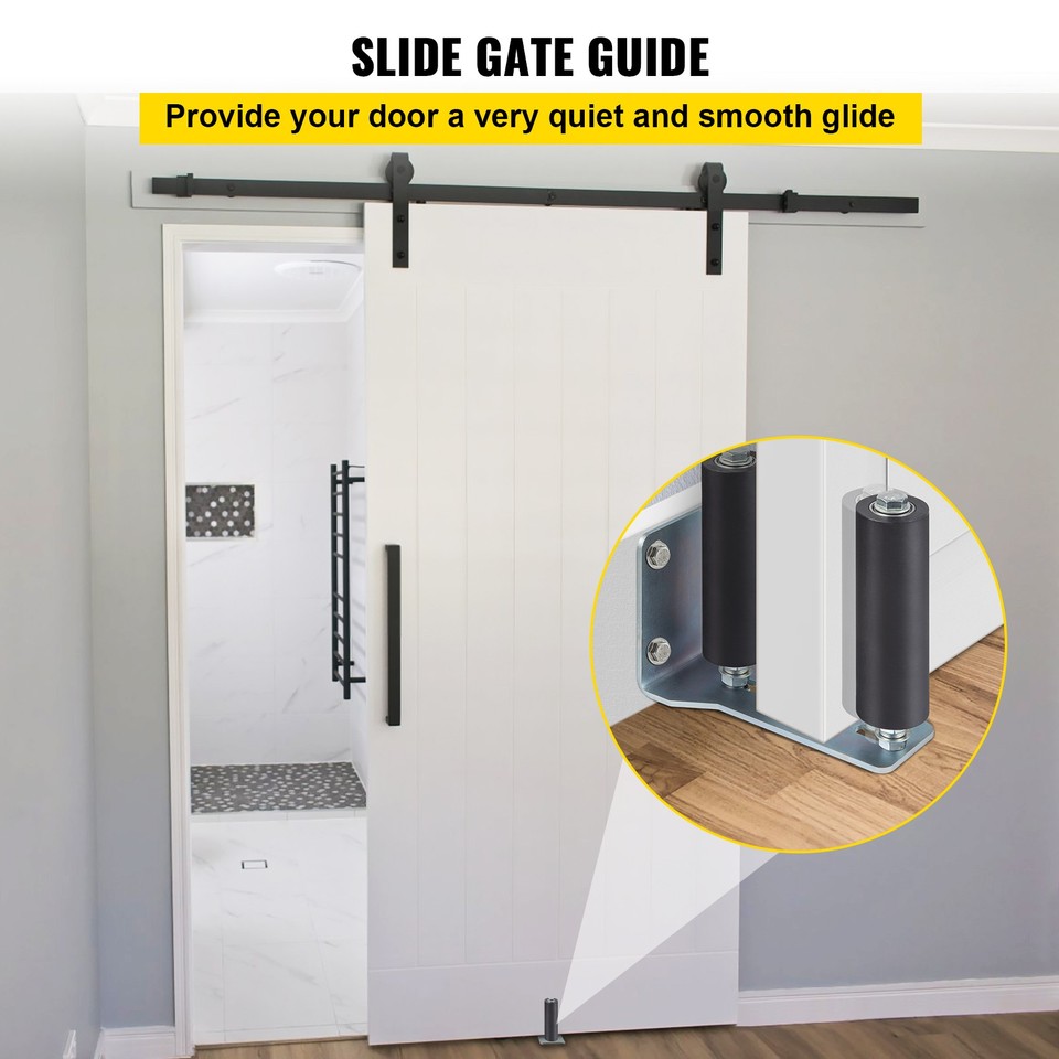 Gate Roller Guide Sliding Gate Guide w/90° Bracket 6" Black Nylon ...