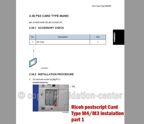 Ricoh Savin Lanier Postscript3 Unit Type M4 SD Card for sale online | eBay