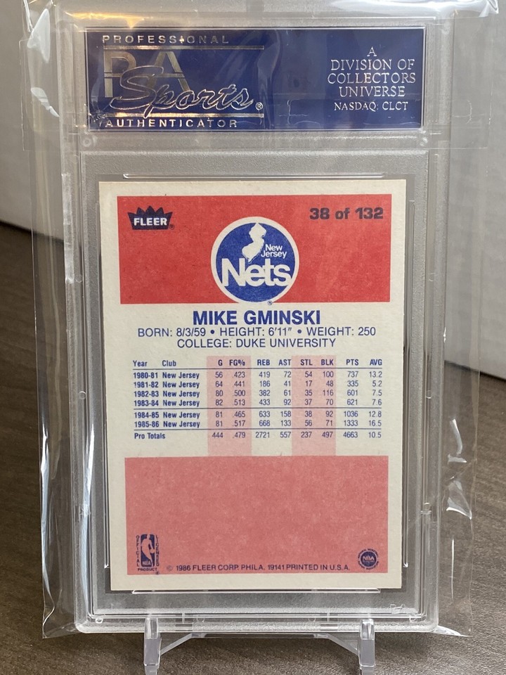 1986 Fleer Basketball #38 Mike Gminski New Jersey Nets PSA 7 | eBay