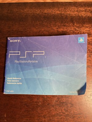 Quick Reference PSP-2001 Playstation Portable Sony PSP Manual Only FREE ...