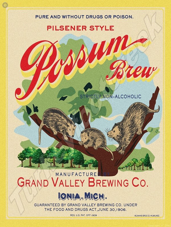 Possum Brew Beer Label 9" x 12" Metal Sign | eBay