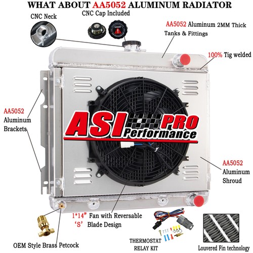 4-Row Radiator&Shroud Fan For 67-73 Dodge Dart/Plymouth Valiant Duster ...