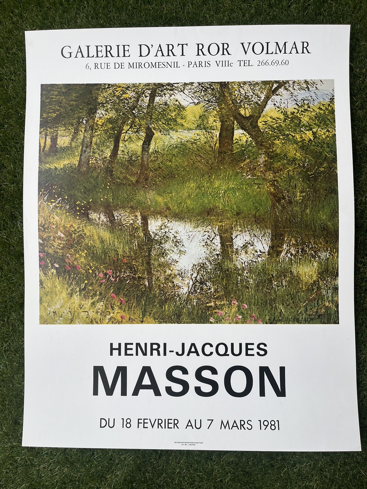 Henri Jacques Masson ORIGINAL EXHIBITION ART POSTER AFFICHE Galerie Ror ...