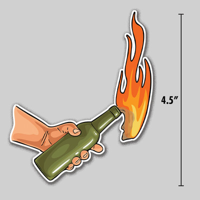 Molotov Cocktail Sticker Anarchist Leftist 4.5" Vinyl Decal | eBay