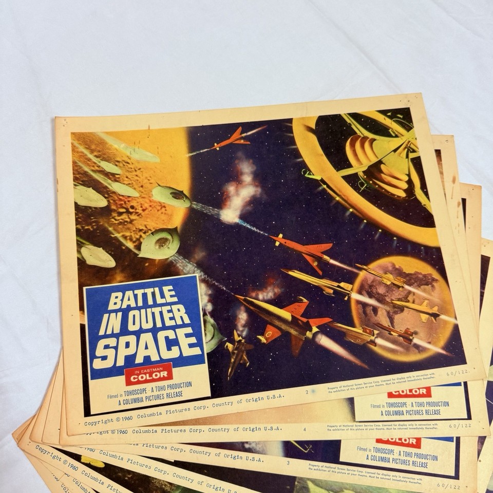 1960 Battle In Outer Space Original 11x14” Lobby Card Set Of 8 Toho Sci ...