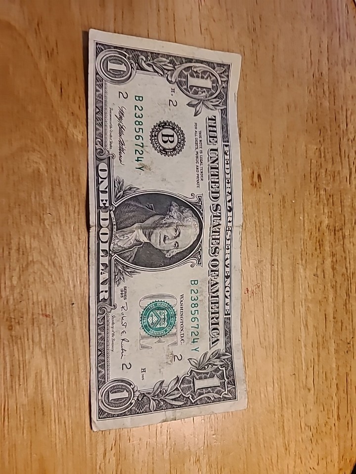 B 23856724 Y. $1 FRN Fancy Y Series Note Serial Number. | eBay