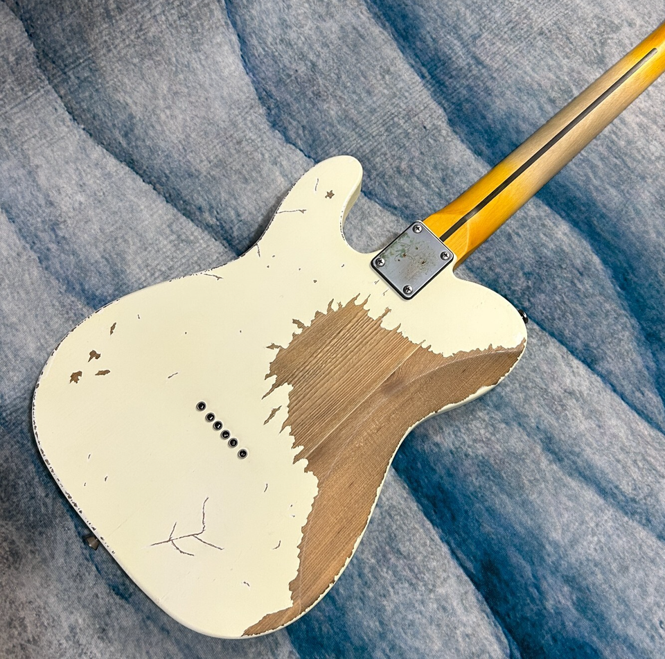 Relic Tele Electric Guitar Maple Fretboard Alder Body Cream Yellow ...
