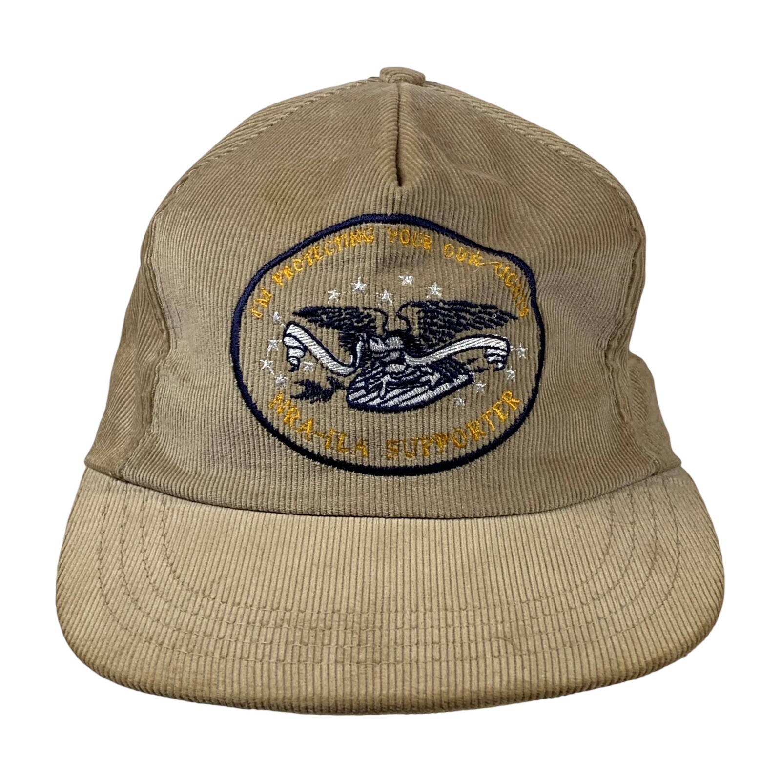 🇺🇸 Vintage NRA-ILA Supporter Corduroy Trucker Hat SnapBack Beige USA ...
