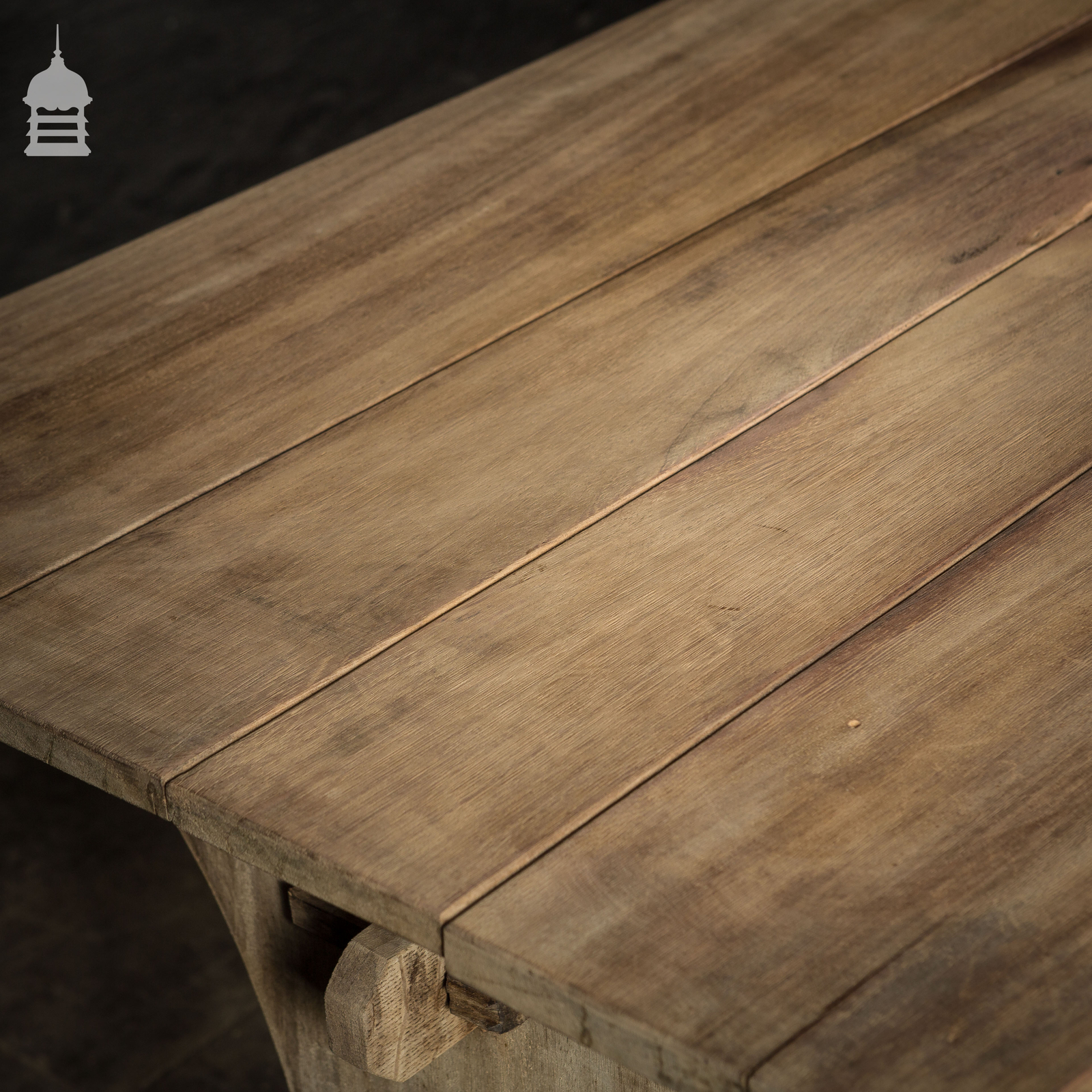 Vintage 4 Plank Iroko Dining Table With Weathered Finish | eBay UK