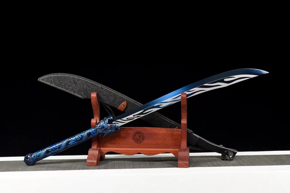 39''Blue Dragon Broadsword Sharp 1095Steel Chinese Kungfu Sword Tang ...