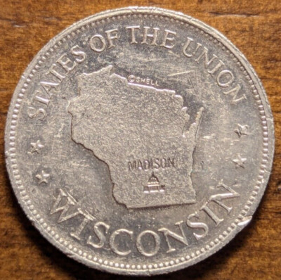 1848 Madison, Wisconsin Badger 30th State Shell's Coin Game Gas Station ...