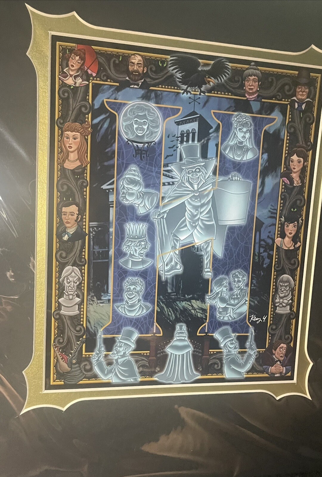 Disney Haunted Mansion Character Letters "H" Art Print Kenny Yamada In ...