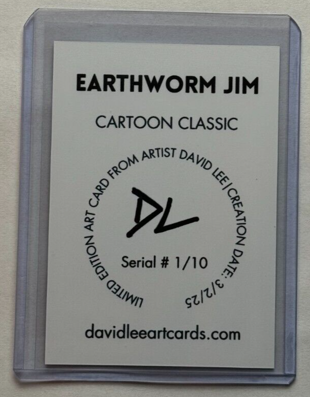 Earthworm Jim Limited Edition Artist Signed "Cartoon Classic" Trading ...