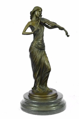 Figurine 11 lbs. Brown Color Patina Violin Viola Musician Bronze ...