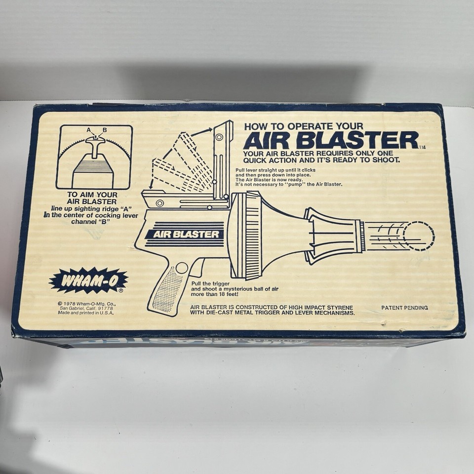 Vtg 1978 Air Blaster Wham-O Toy In Box With Target. Tested Works! Space ...