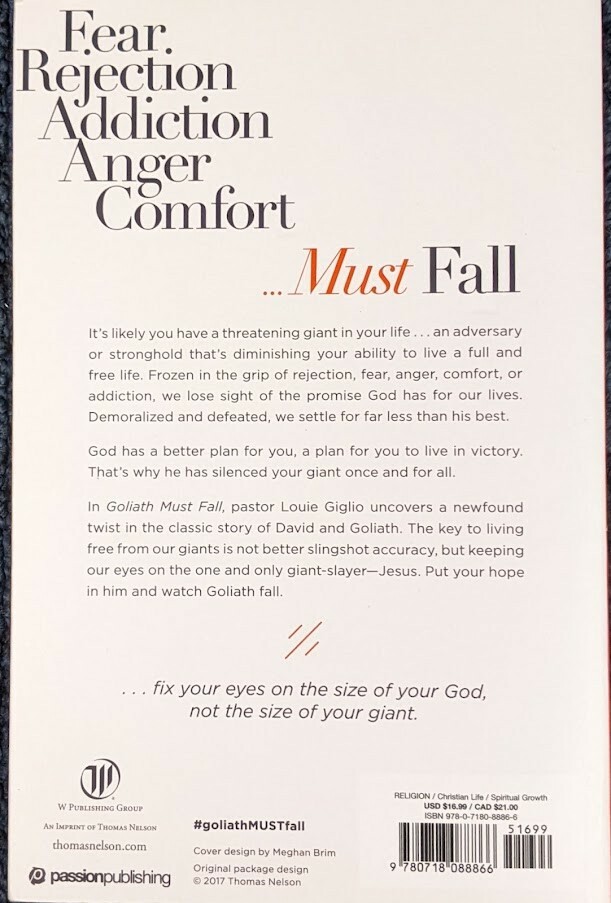 Goliath Must Fall by Louie Giglio; As with David You Must Slay Your ...