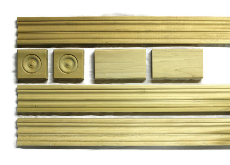 Oak & Poplar(Paint Grade) Door Trim Casing Set, Up to 97 1/2" by 37 1/2 ...