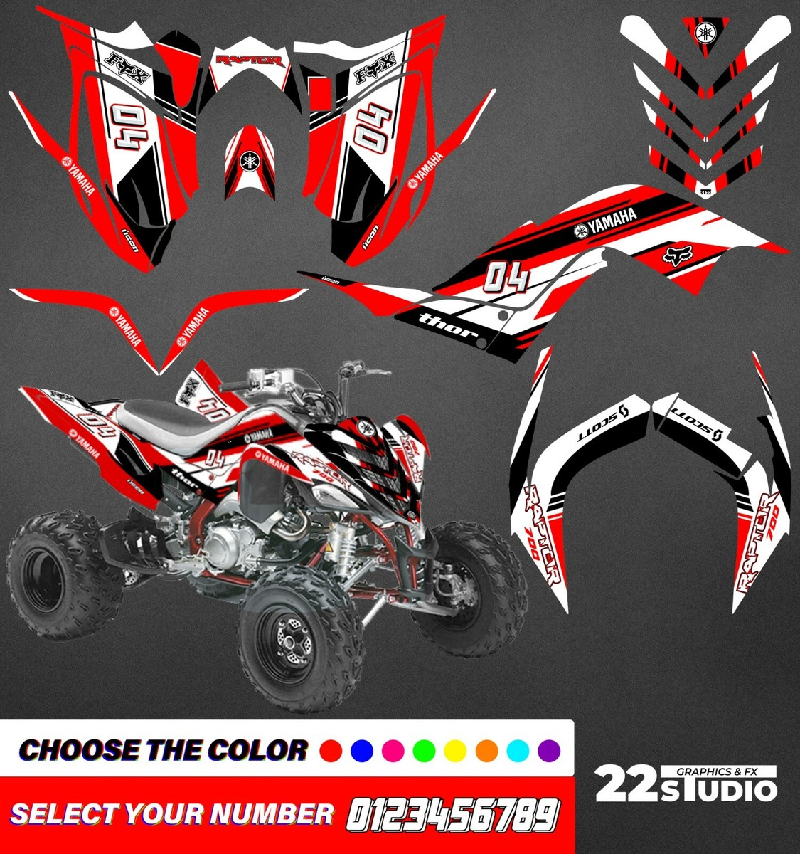 Yamaha Raptor Stickers 1 ONE INDUSTRIES Yamaha Raptor Decals Graphics