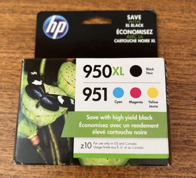 Set 4 New Genuine Factory Sealed HP 950XL 951 Ink Cartridges KCMY 8610 ...