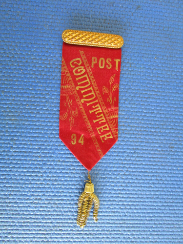 Antique Civil War Union Veteran GAR Committee Ribbon, Post 94 | eBay