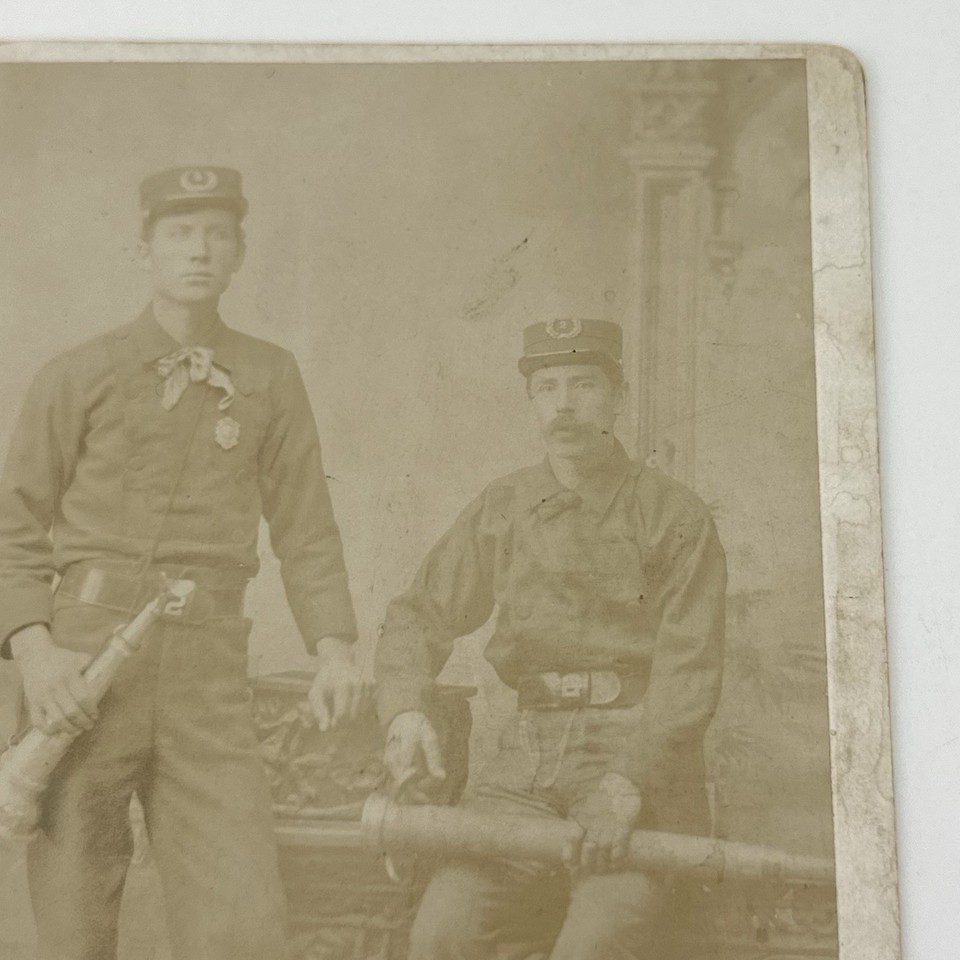 Antique Original Fireman Cabinet Card Photo Firemen Nozzle Fire Dept ...