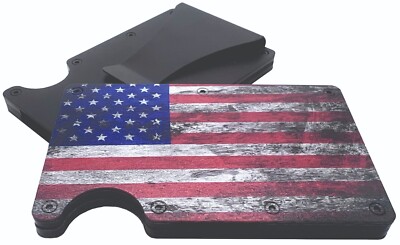 Grunge American Flag RFID Wallet and Money Clip | UV Printed | Black | eBay