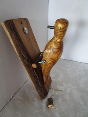 Vintage Wall Handcrafted Solid Wood Folk Art Woodpecker Door Knocker 11 ...