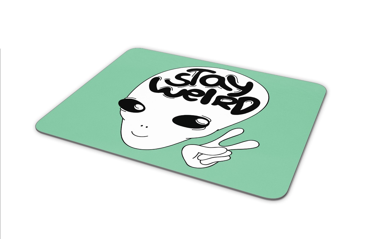 Stay Weird UFO Alien Funky Mouse Mat Pad - Space Visitor Computer PC ...