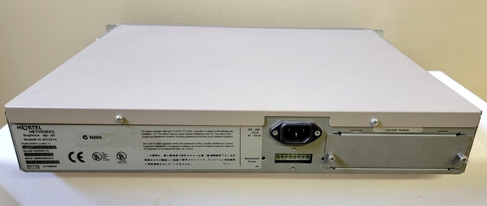 NORTEL BAYSTACK MODEL 450 24T SWITCH 24 PORT RACK UNIT | eBay