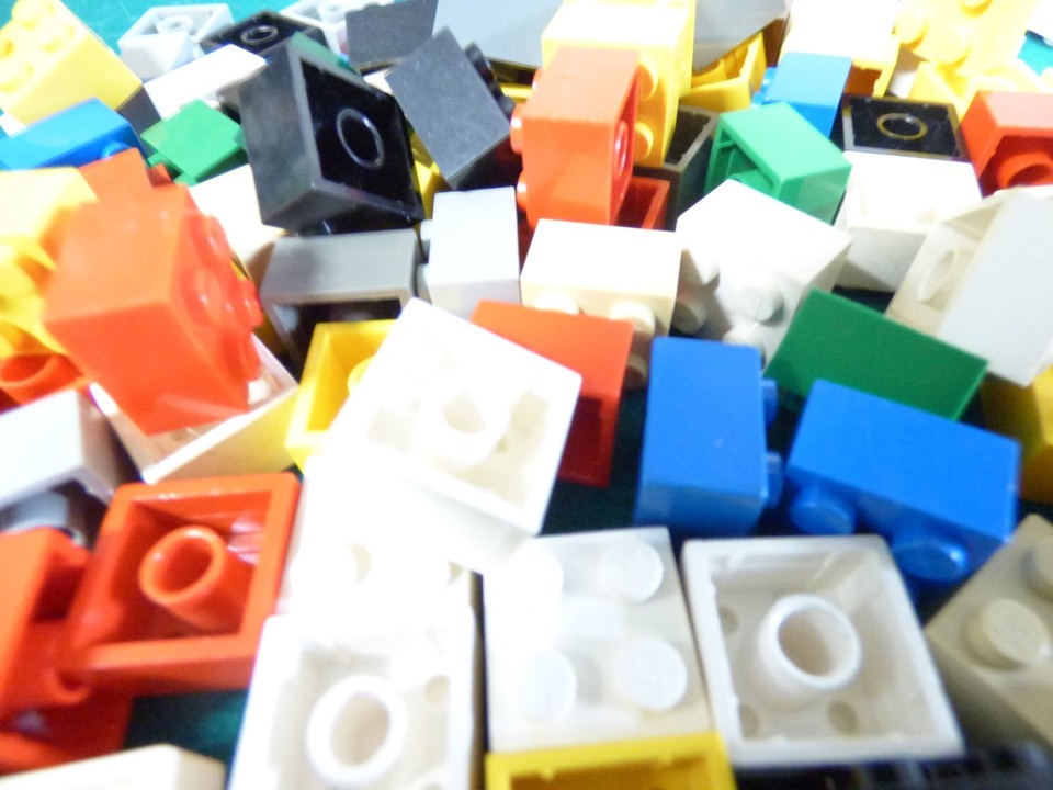 100 LEGO 2x2x1 Stud Building Block Bricks Lot part 3003 assorted colors ...