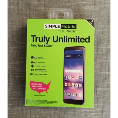 NWB SIMPLE MOBILE Prepaid USA LG Solo 5.7'' 16BG Android Smartphone ...