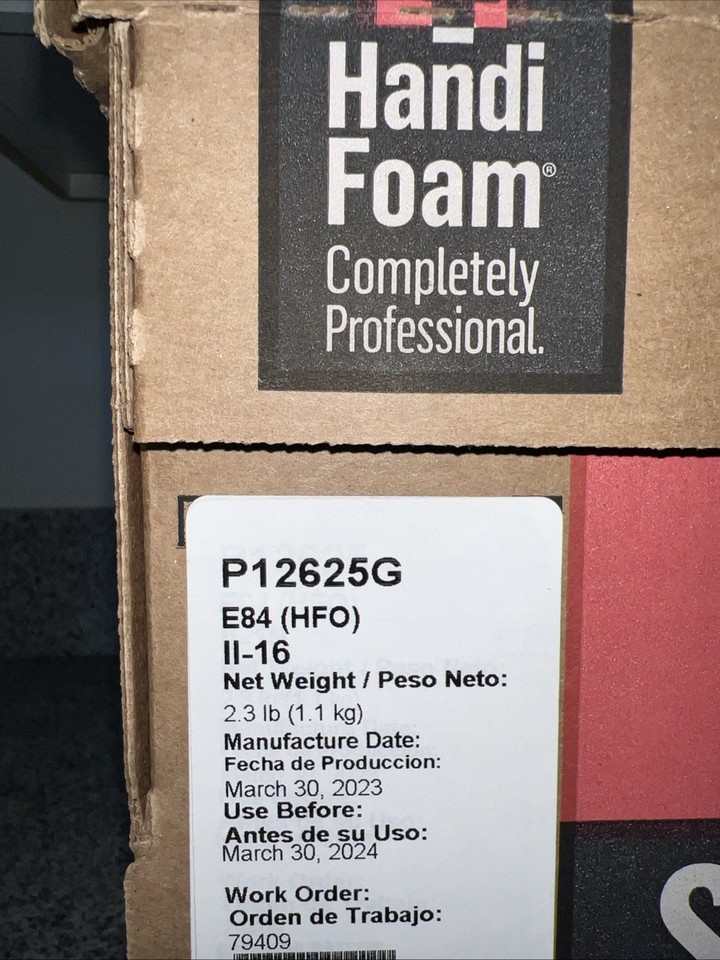 Handi-Foam P12625g Spray Foam Sealant Kit, Straw Method E84(HFO) II-16 ...